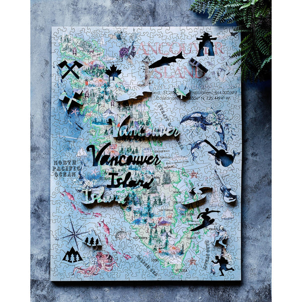 Vancouver Island Map Wooden Jigsaw Puzzle - Pacific Puzzle Co